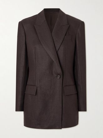 Brunello Cucinelli Blazer &Agrave; Double Boutonnage En Lin - Marron