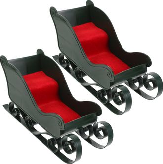 Valiclud 2 Stück Teiliges Weihnachts Kunststoff Tischdekoration Santa Schlitten Süßigkeitenhalter Festlicher Schlitten für Weihnachts-tischmittelpunkt und Desk