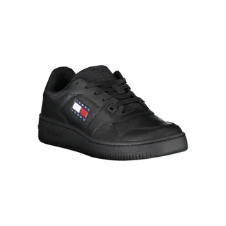Tommy Hilfiger Leather Lace-Up Sneaker - Black