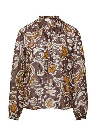 s.Oliver Langarmbluse Bluse Semitransparente Chiffon-Bluse mit All-over-Print