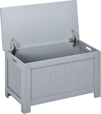 HOMCOM Coffre malle de rangement 81L x 40l x 46H cm mdf gris