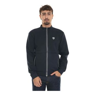 Emporio Armani Sweat &agrave; Capuche avec Fermeture &Eacute;clair Contrast&eacute;e - Homme - Vestes - Bleu - Taille: 2XL