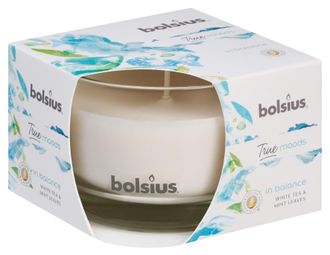 Bolsius Bolsius Duftkerze im Glas, mittelgro&szlig;, Wachs, Wei&szlig;