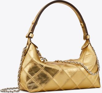 Tory Burch Damen Fleming Pochette in Metallic-Optik