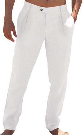 Generic Pantalon de sport long pour homme - &Eacute;t&eacute; fin - Pantalon de loisirs pour homme - Couleur unie - Pantalon long ample - Pantalon de jogging tendance - Cou