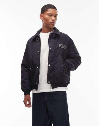 Lacoste Bomber &agrave; logo - Bleu marine