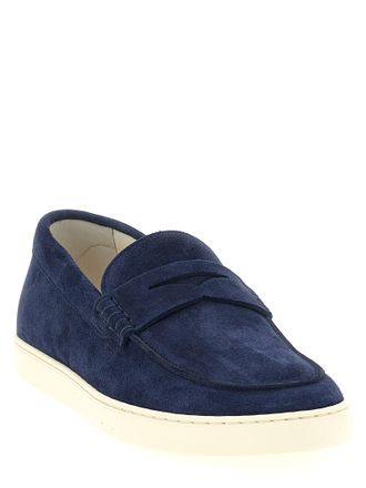 Brunello Cucinelli Mens Blue Calfskin Slip-On Loafers