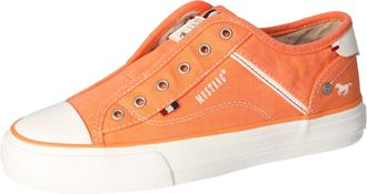 Mustang Jeans Damen Slipper Canvas Sneaker sportlich 1272-402, Größe:40 EU, Farbe:Orange