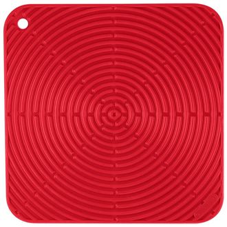 LE CREUSET Le Creuset Quadratischer Topflappen aus Silikon, Ø 29 cm, Kirschrot, 93005629060000