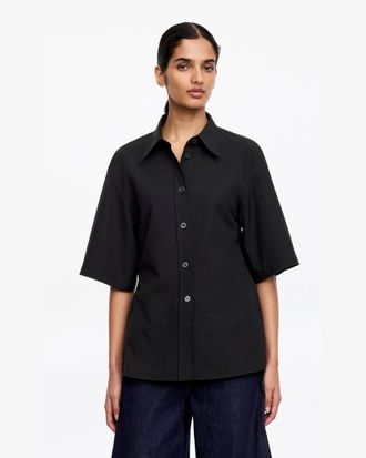 Arket Kurz&auml;rmlige Hemdbluse -Schwarz