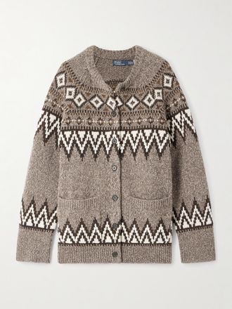 Polo Ralph Lauren Cardigan En Laine Mélangée Jacquard - Neutres