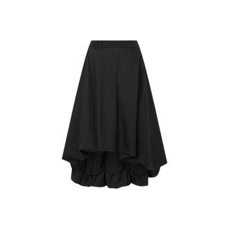 Moschino Femme, Jupes, Noir, Taille: 34 FR Jupe Midi en Popeline de Coton