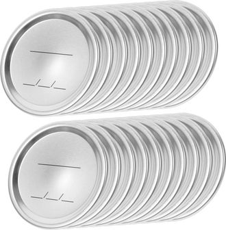 Cabilock 20 St&uuml;ck Blechdeckel Aus Metall 80mm Auslaufsichere Glasdeckel Mit Dichtung Versiegelungskappen F&uuml;r Lebensmittelaufbewahrung Und Reise Rostfreie Haltb