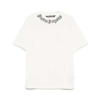 Palm Angels Logo-Print T-Shirt mit Rundhalsausschnitt - - Tops - Herren - Wei&szlig; - 2XL