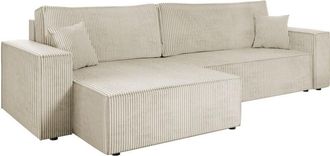 Best Mobilier Bestmobilier - Cezanne - canapé dangle réversible 5 places convertible avec coffre en velours côtelé