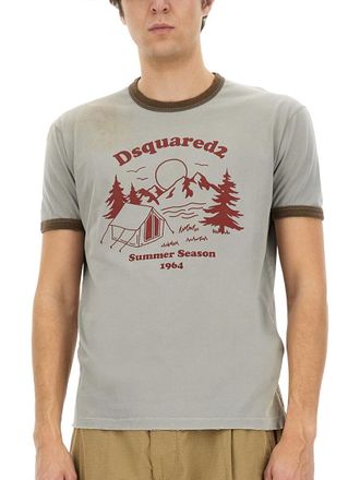 Dsquared2 Cotton Print T-Shirt - Gray