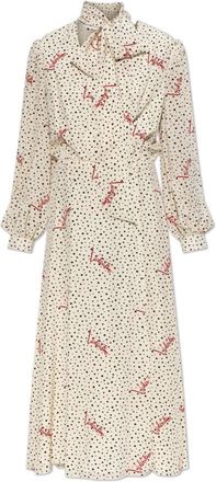 Valentino Garavani Femme, Robes, Beige, Taille: 38 FR Robe en soie &agrave; pois