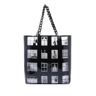Chanel Pre-owned Bedruckte Vinyl Tote Bag - - Pre-owned - Damen - Schwarzk - ONE SIZE