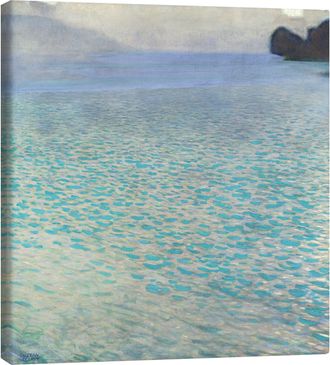 Posterlounge Am Attersee Leinwandbild von Gustav Klimt 30 x 30 cm T&uuml;rkis Wandbilder Wanddeko