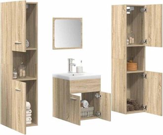 vidaXL vidaXL 5-tlg. Badmöbel-Set Sonoma-Eiche Holzwerkstoff