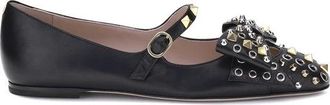 Valentino Garavani Femme, Chaussures, Noir, Taille: 39 1/2 EU Mary-Jane Bowow Ballerinas