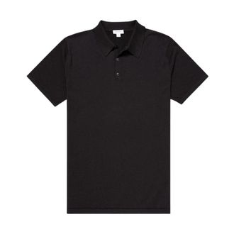 Sunspel Sea Island SS Polo Shirt - - Tops - Herren - Schwarzk - XL