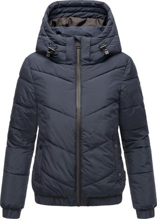 Marikoo Damen Winterjacke warme Steppjacke mit Kapuze Nayanaa XVI Navy Gr. M