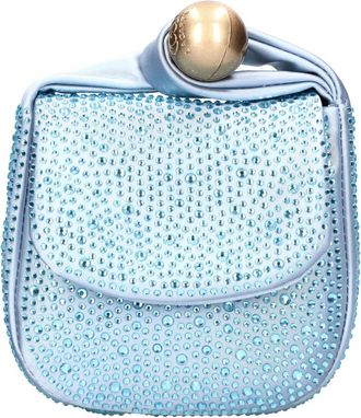 La Carrie Femme, Sacs, Bleu, Taille: ONE Size Night Edition Satin and Rhinestone Bag