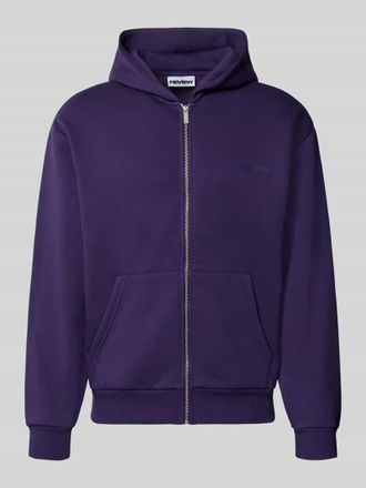 Review Relaxed Fit Sweatjacke aus Baumwoll-Mix mit Label-Detail