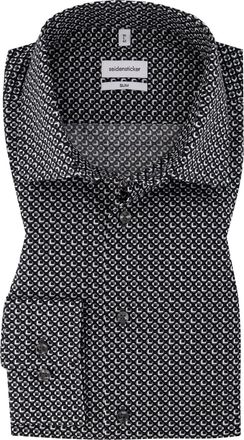 Seidensticker Seidensticker Herren Hemd schwarz gemustert Slim Fit