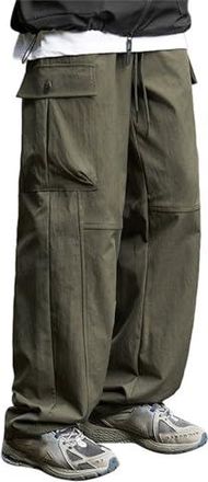 Generic Pantalon de surv&ecirc;tement &eacute;lastique et l&eacute;ger - Pantalon cargo multi-poches pour homme - Pantalon cargo d&eacute;contract&eacute; - Couleur unie - Coupe d&eacute;contract&eacute;e -