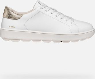 Geox Schuhe Spherica Ecub-1 B Dame Wei&szlig;/hellgold