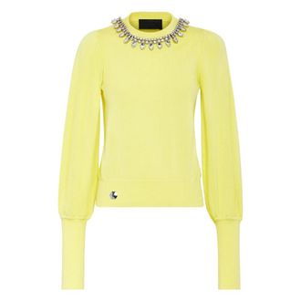 Philipp Plein Pullover LS Crystal - - Knitwear - Damen - Gelb - XS