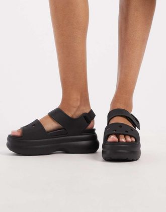 Crocs Soho - Sandales &agrave; semelle plateforme - Noir