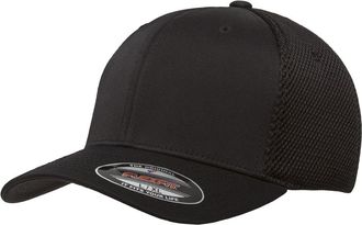 Flexfit Herren Ultrafibre Airmesh Fitted Trucker-M&uuml;tze, Schwarz, S-M