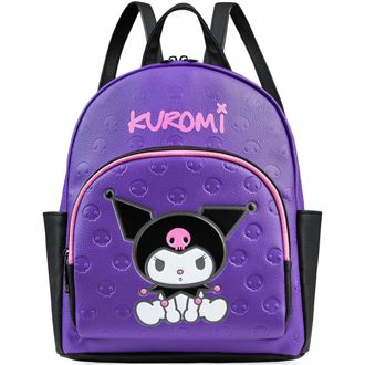 Hello Kitty Sanrio Rucksack Damen, Kuromi Kleiner Reiserucksack, Kawaii Tagesrucksack, Anime Geschenke für Frauen und Mädchen (Lila Kuromi)