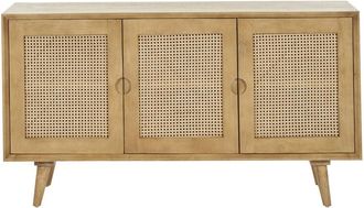 Miliboo Sideboard aus Mangoholz und Rattangeflecht 3 T&uuml;ren B145 cm LAKA