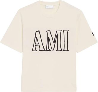 Ami Boxy Fit Short Sleeves Teeshirt With Ami Pari