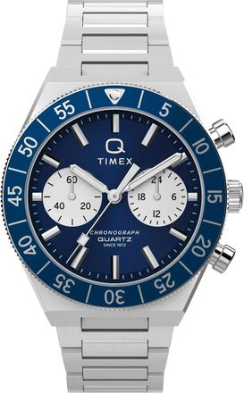 Timex Uhren - Quarz-Analoguhr Q Timex Continental Chronograph - Gr. unisize - in Silber - f&uuml;r Damen