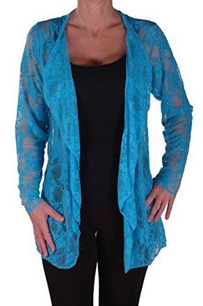 Eye Catch Gilet Cardigan Dentelle Motif Floral - Riya - Femme - Grandes Tailles