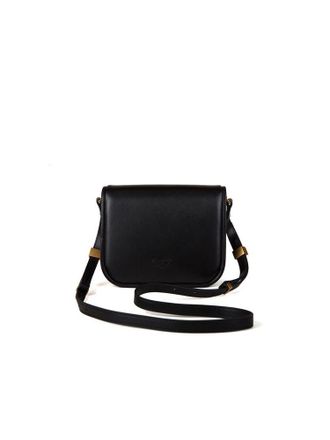 Pinko Womens Crossbody Bag Black Sheepskin - Crossbody-Bags