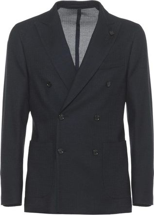 Lardini Homme, Costumes, Bleu, Taille: 2XL Veste Crois&eacute;e en Coton