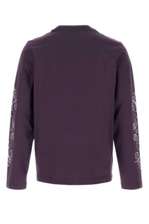 Moncler Logo-Embroidered Cotton T-Shirt - Purple