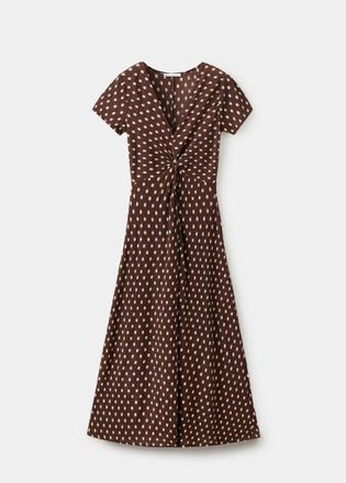 Mango Robe de grossesse textur&eacute;e &agrave; pois marron - Femme - S - MANGO