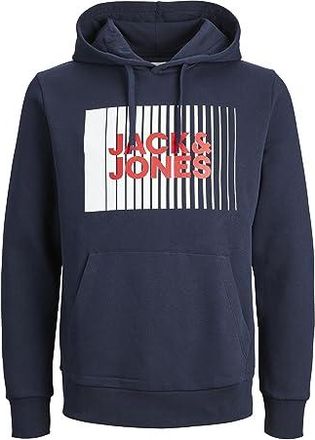 Jack & Jones Jjecorp Logo Sweat &Agrave; Capuche Play Noos Sweatshirt &agrave; capuche, Homme, Blazer Bleu Marine., M