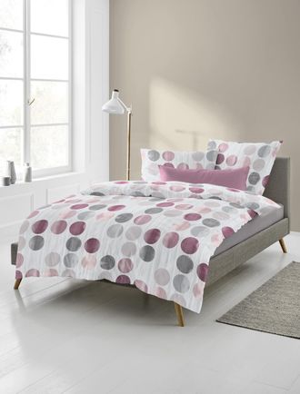 BIERBAUM Bettw&auml;sche 4153, Fein-Biber, Designed in Germany, Fraise 60, 135x200 + 80x80 cm