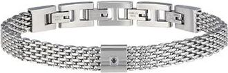 Breil Bracelet en acier collection BLACK DIAMOND avec diamant naturel serti pour homme, Taglia unica, acier hypoallergénique