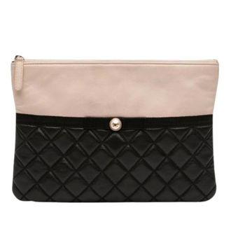 Chanel Pochette en cuir Pre-owned - Femme - Pre-owned - Noir - Taille: ONE Size