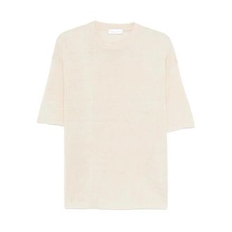 Roberto Collina Homme, Tops, Beige, Taille: L Roundneck SS T-Shirt
