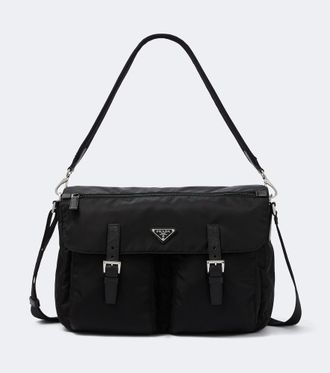 Prada Schultertasche aus Re-Nylon mit Saffiano-Leder